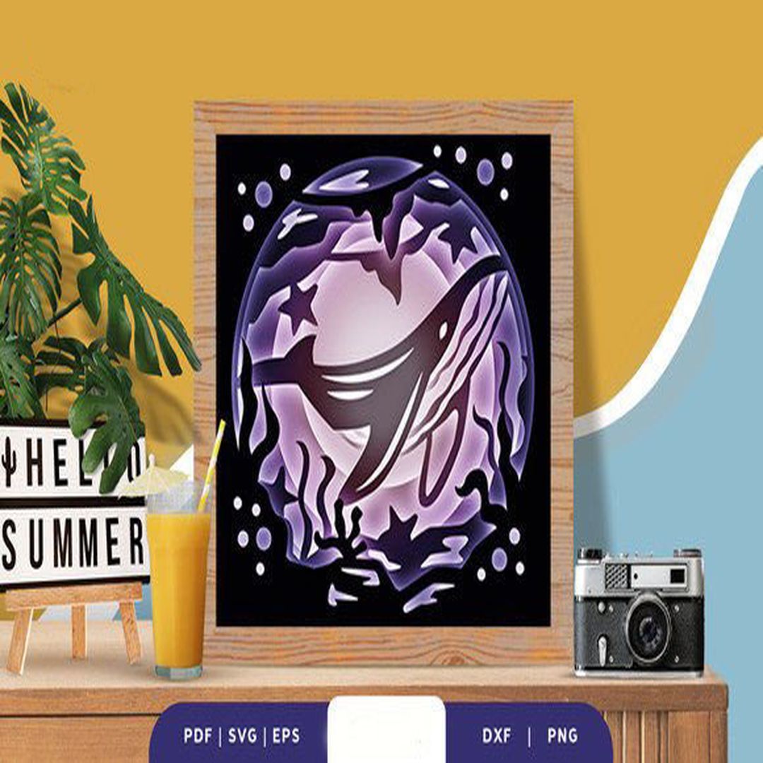 Whale Life 3D Shadow Box Papercut, Shadow Box Template, Pape - Inspire ...