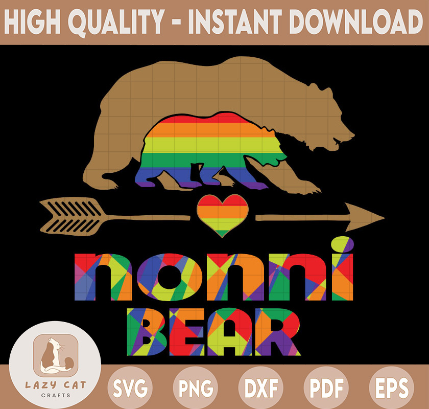 Nonni Bear & Baby Bear Svg, Bear Family Svg, Gay Pride Svg, - Inspire ...