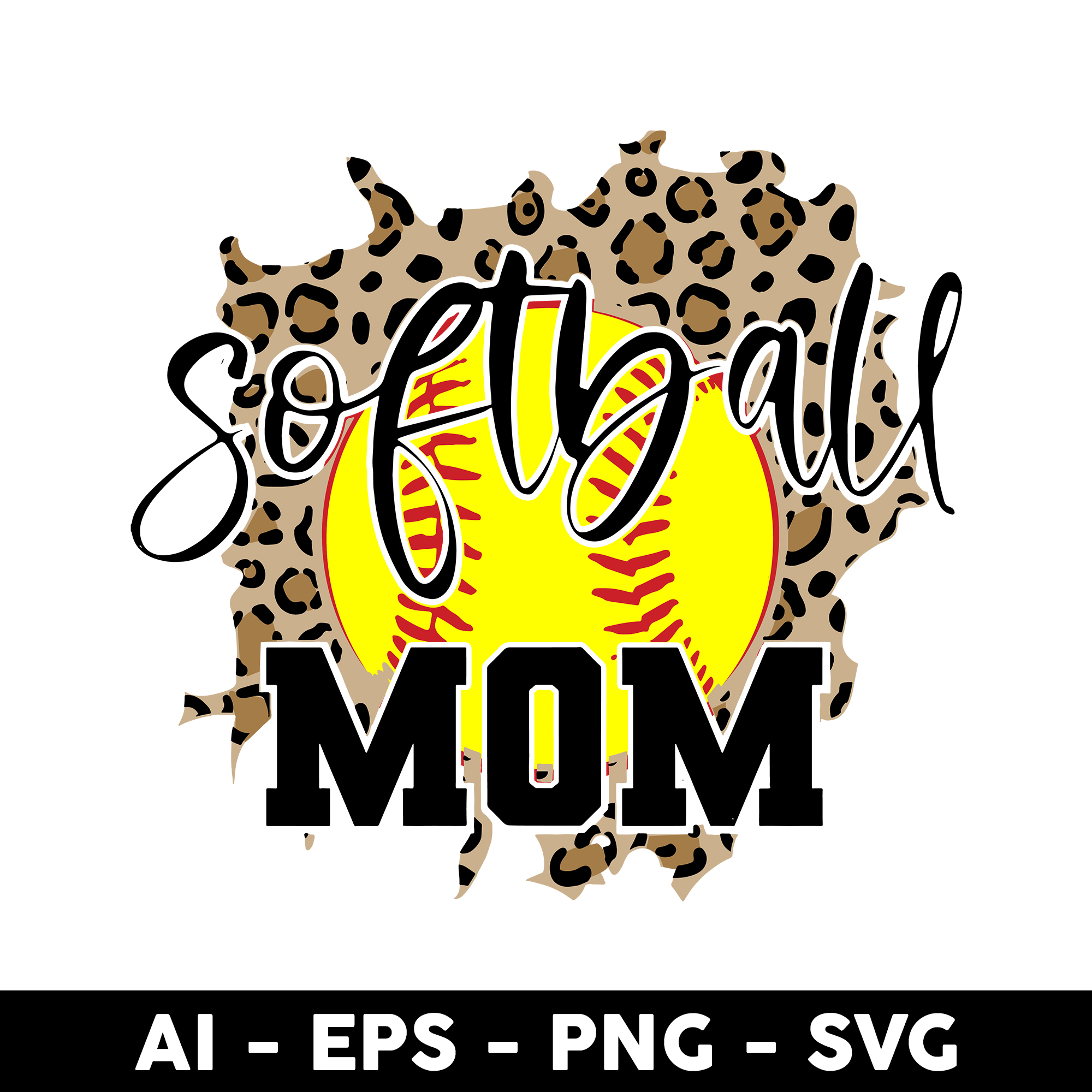 Leopard Softball Mom Svg, Leopard Mom Svg, Mother's Day Svg, | Inspire ...