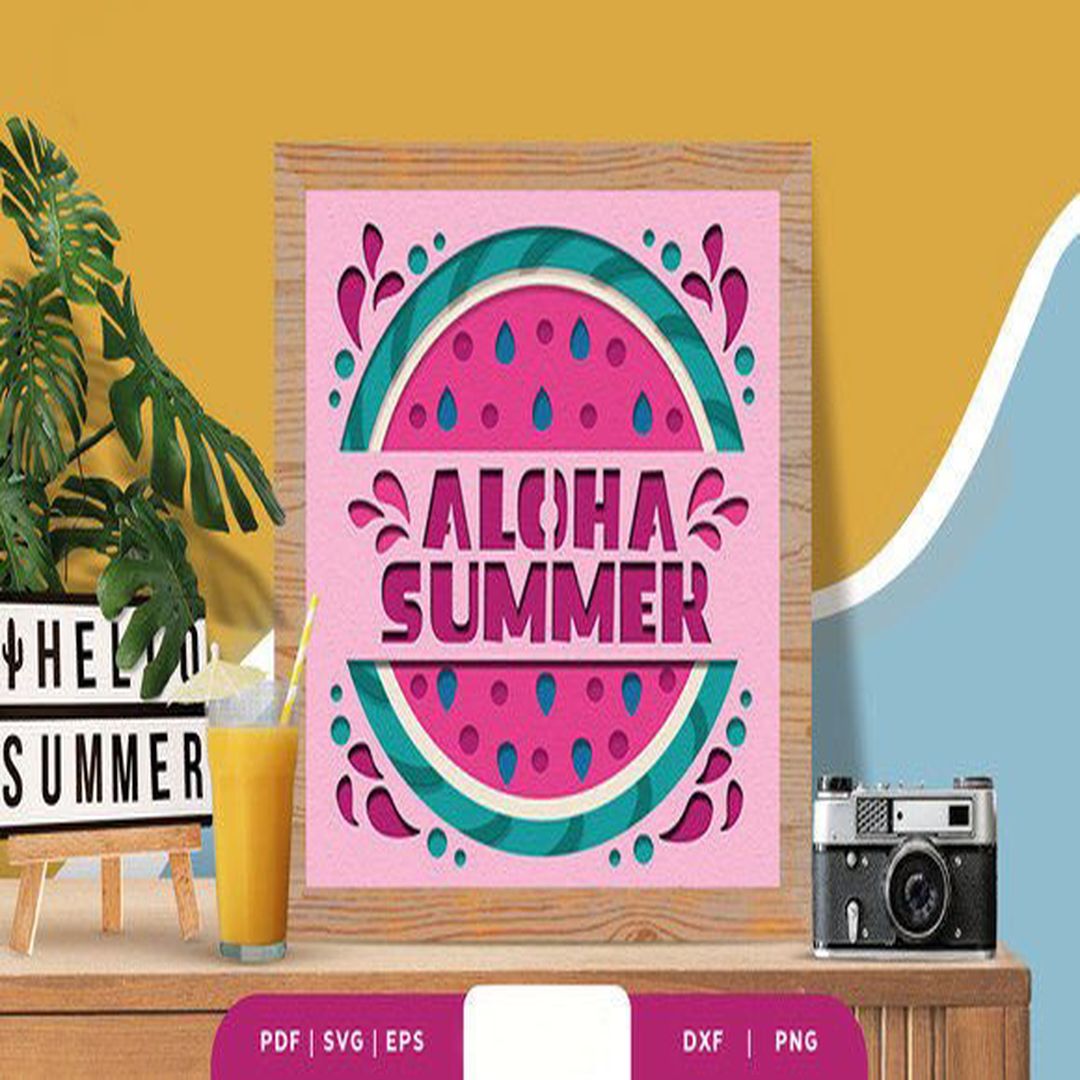 Summer Watermelon Fruit 3D Shadow Box, Shadow Box Template, | Inspire ...