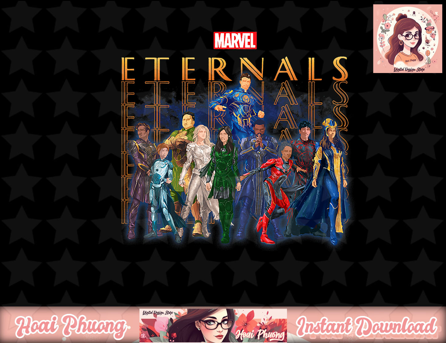 Marvel Eternals Hero Pose Line Up T-Shirt copy PNG Sublimate | Inspire ...