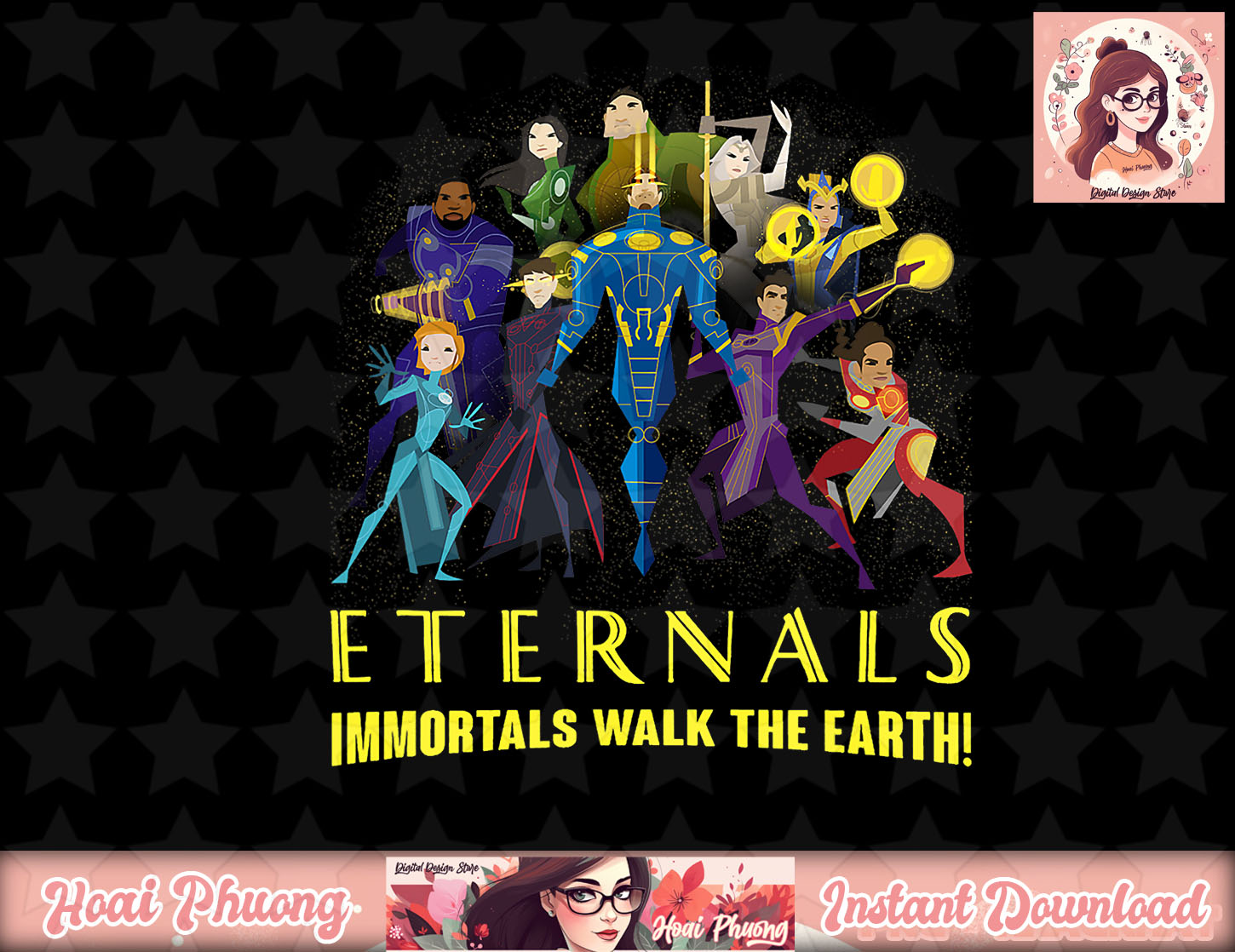 Marvel Eternals Heroic Pose Group Shot T-Shirt copy PNG Subl | Inspire ...