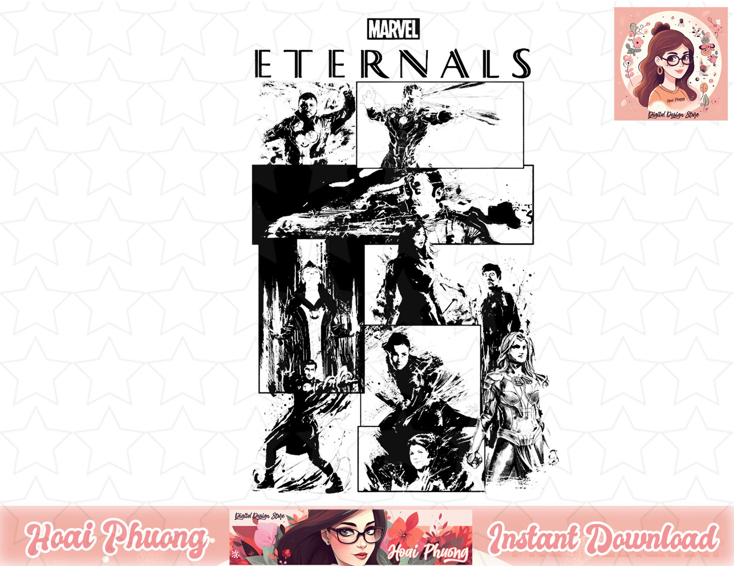 Marvel Eternals Ink Panels T-Shirt copy PNG Sublimate - Inspire Uplift