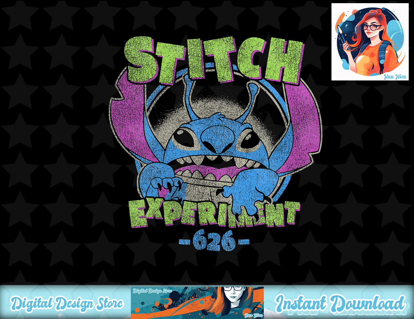 Disney Lilo & Stitch Experiment -626- Distressed Stitch T-Sh - Inspire ...