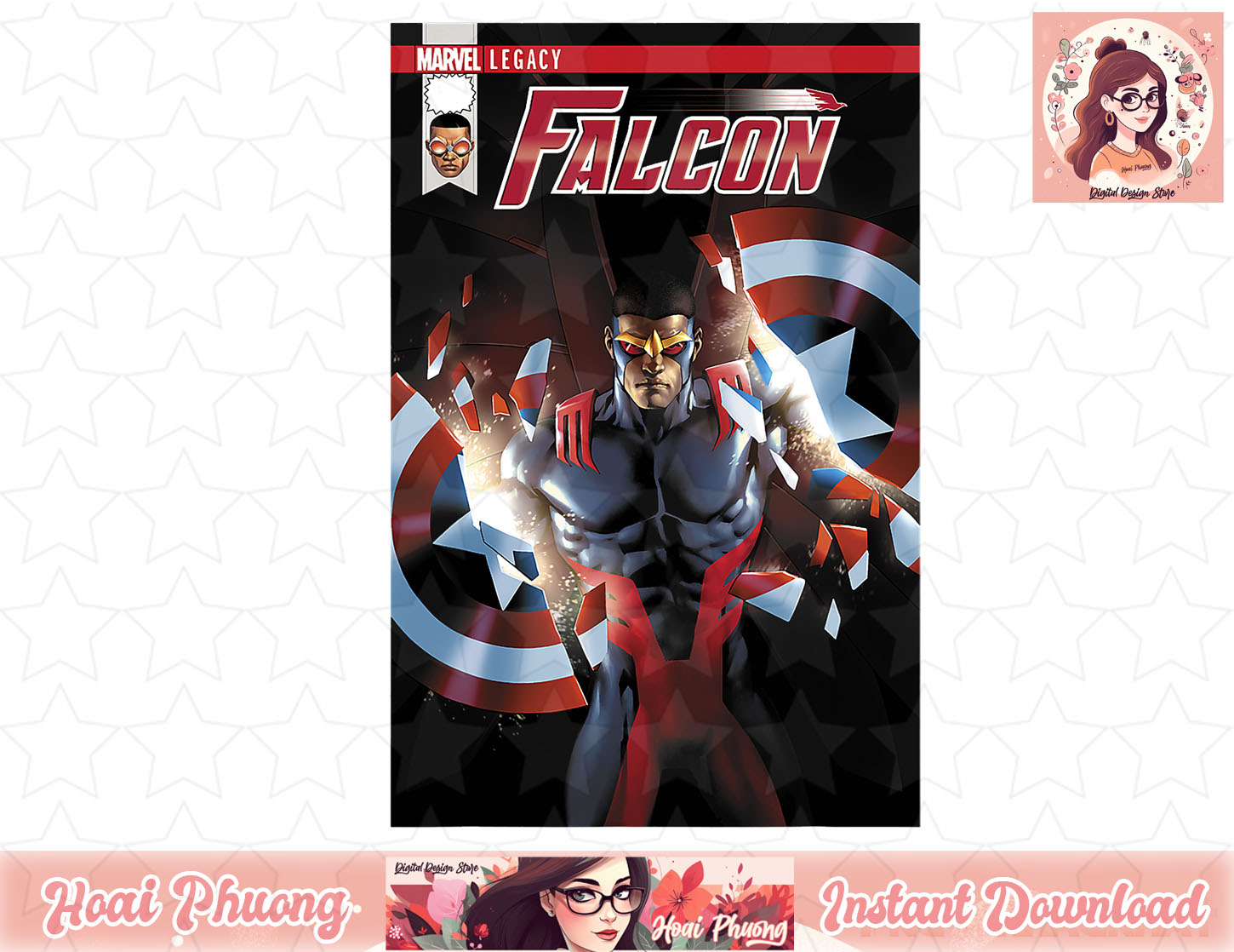 Marvel Falcon Take Flight Comic Cover Graphic T-Shirt T-Shir - Inspire ...