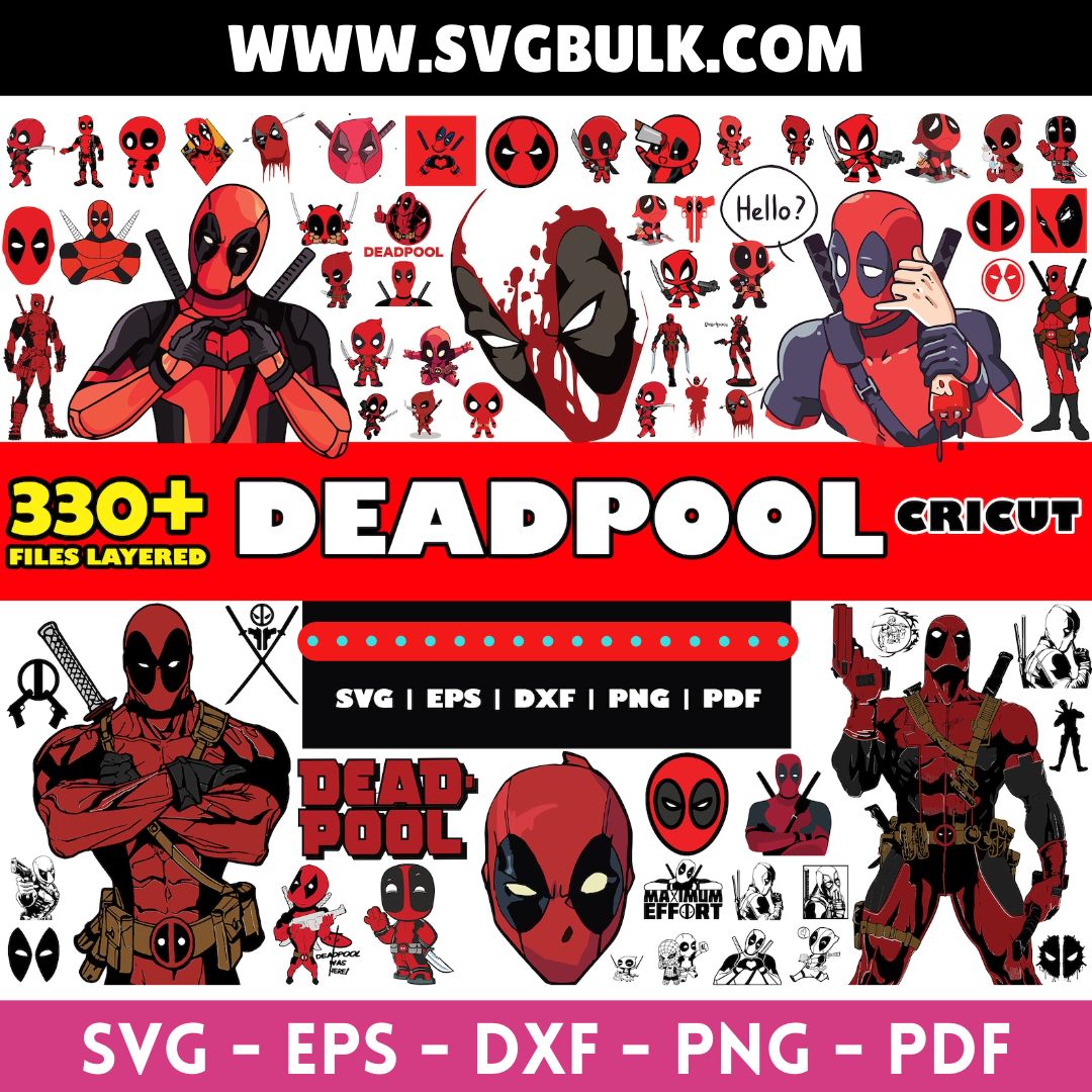 Deadpool Svg Bundle, Deadpool Png, Deadpool Cricut,Silhouett - Inspire ...