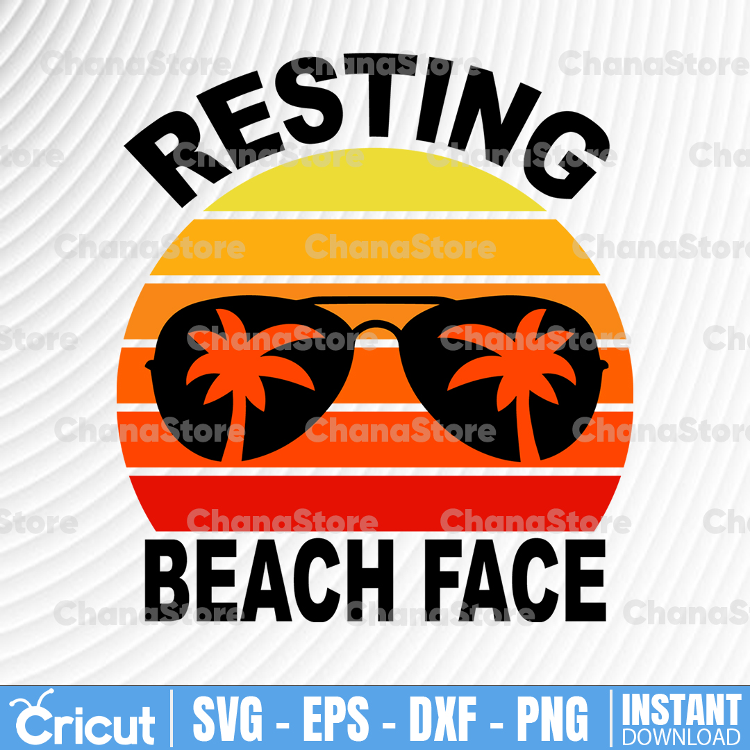 Funny Beach Svg Resting Beach Face Png Sublimation Beach Cov | Inspire ...