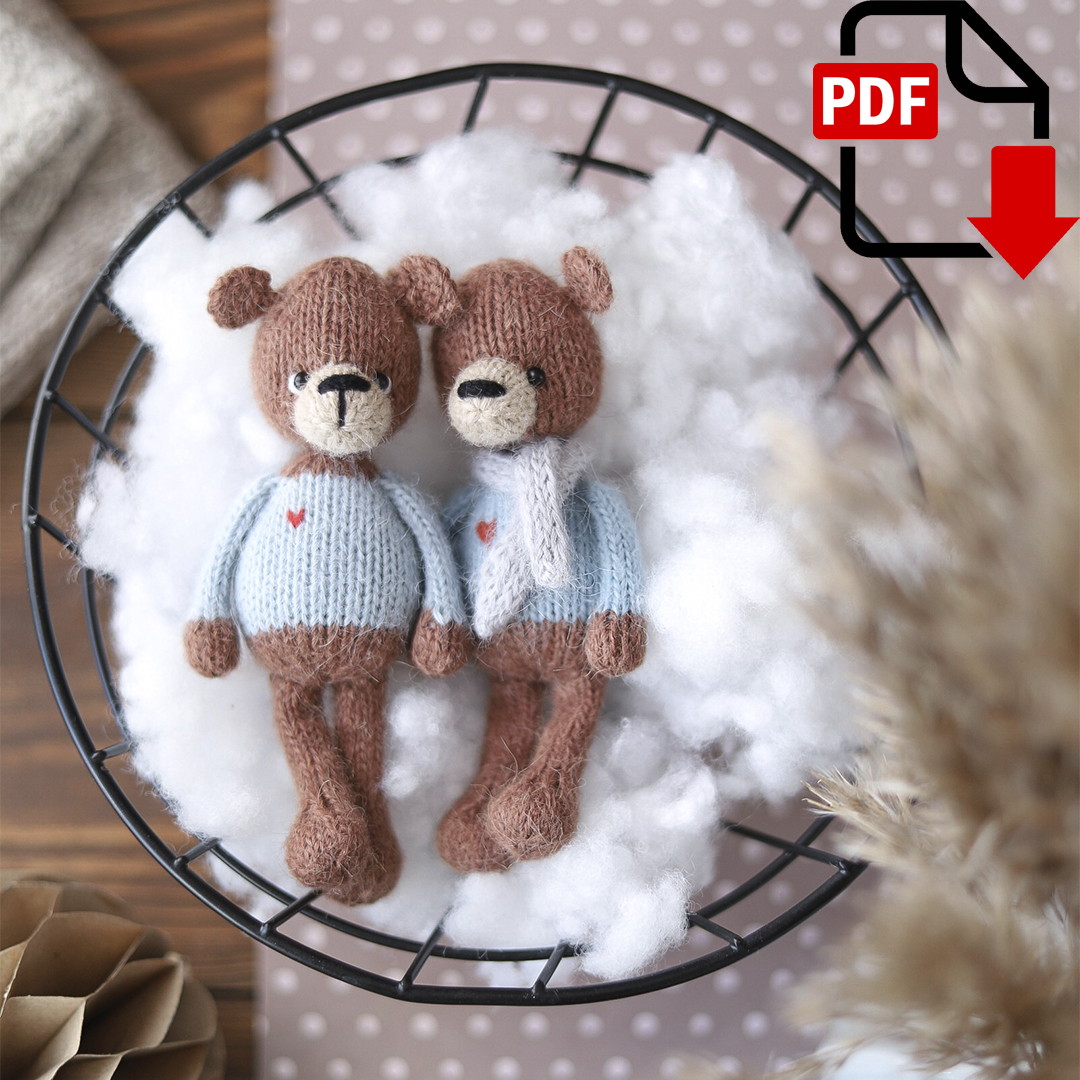 Knitting teddy bear pattern. Tutorial knitting toys | Inspire Uplift