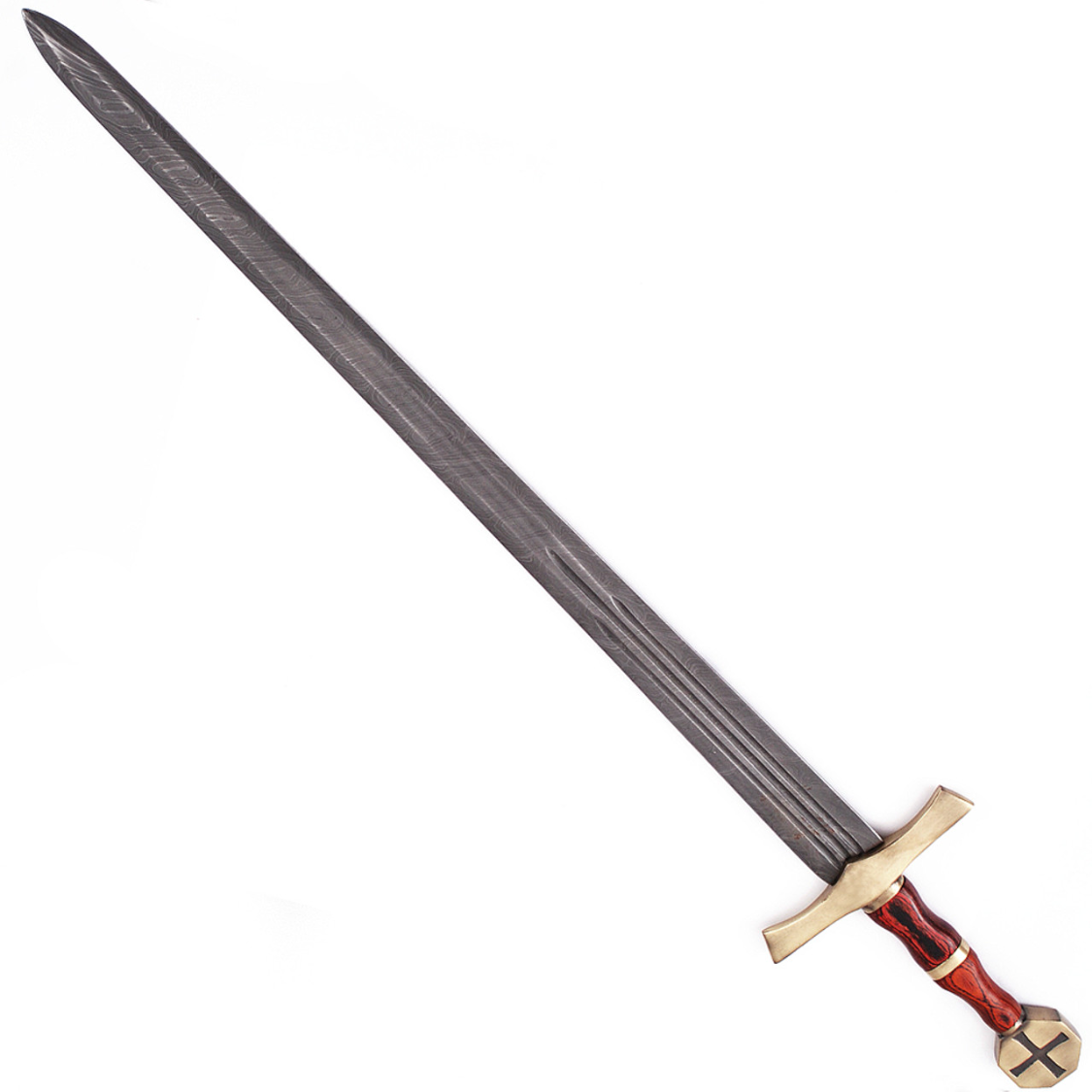 40 Inch Holy Knights Damascus Steel Templar Knight Sword wit - Inspire ...