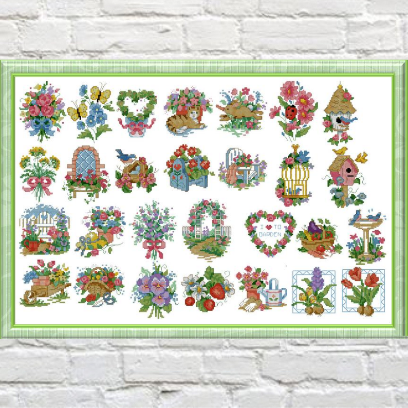 Floral embroidery | Cross stitch pattern | Mini flowers to e | Inspire ...