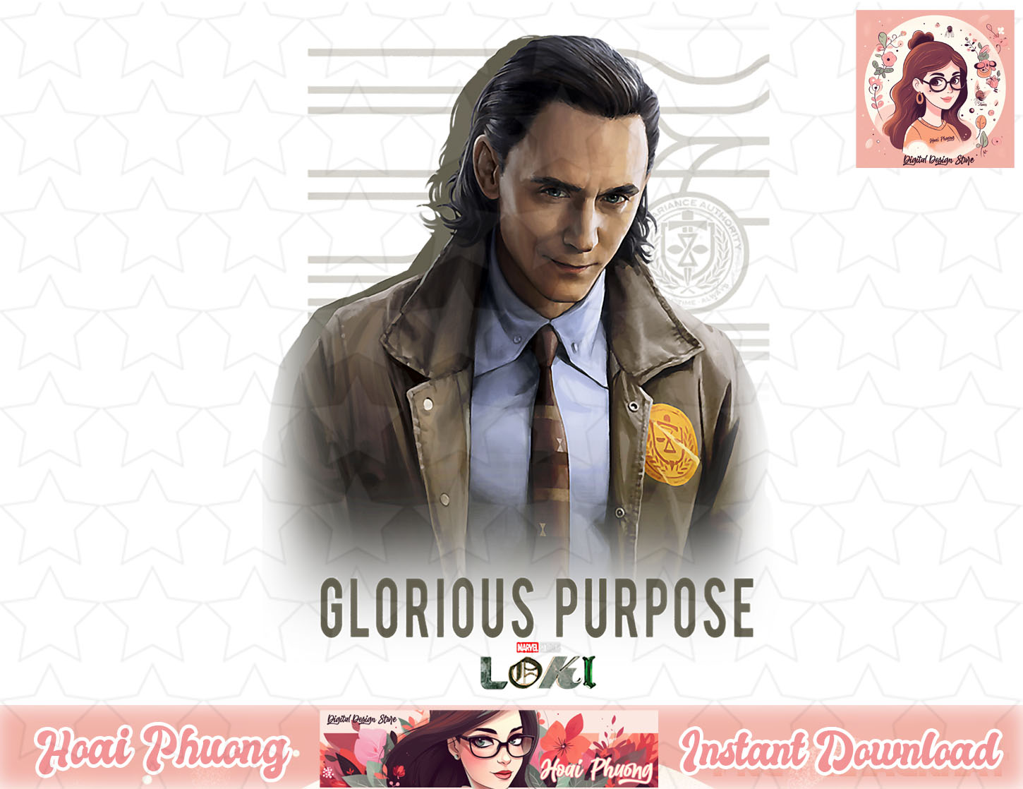 Marvel Loki Glorious Purpose Portrait T-Shirt copy PNG Subli - Inspire ...