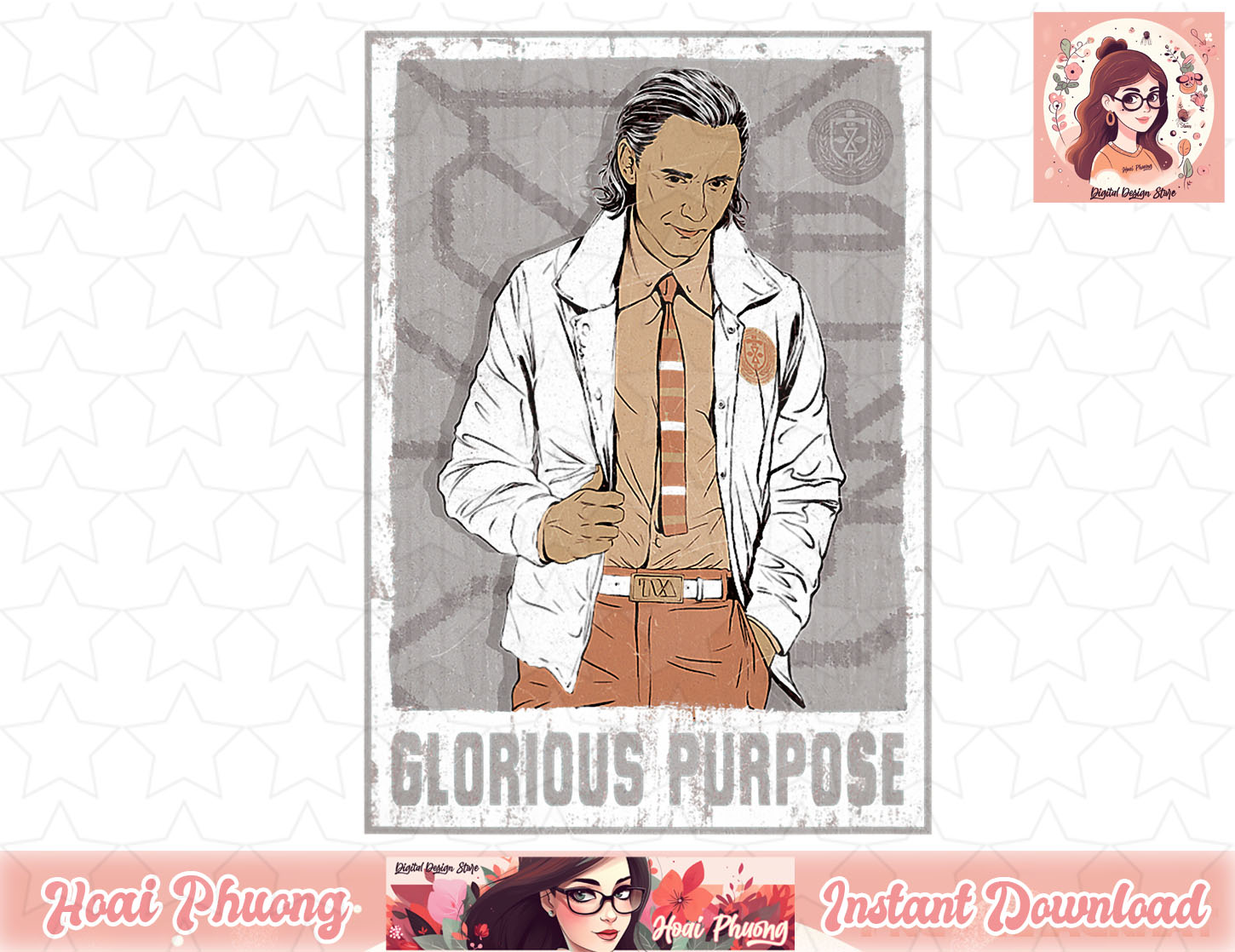 Marvel Loki Glorious Purpose Poster V2 T-Shirt copy PNG Subl | Inspire ...