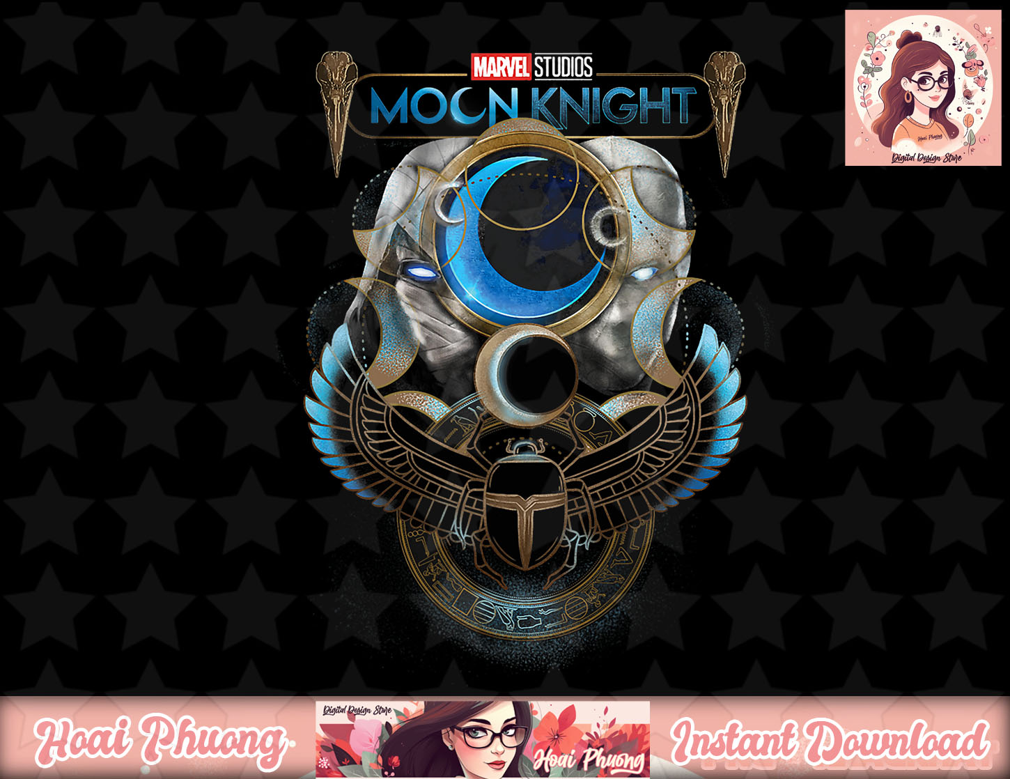 Marvel Moon Knight Scarab Split Image Poster T-Shirt copy PN | Inspire ...