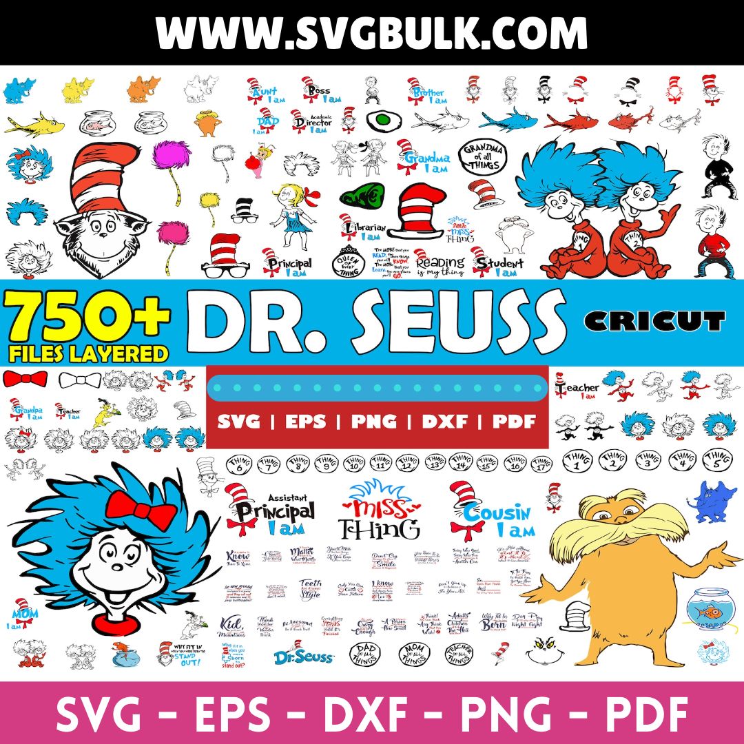 Dr Seuss svg, Mega svg bundle, Cricut svg files, cut files, - Inspire ...