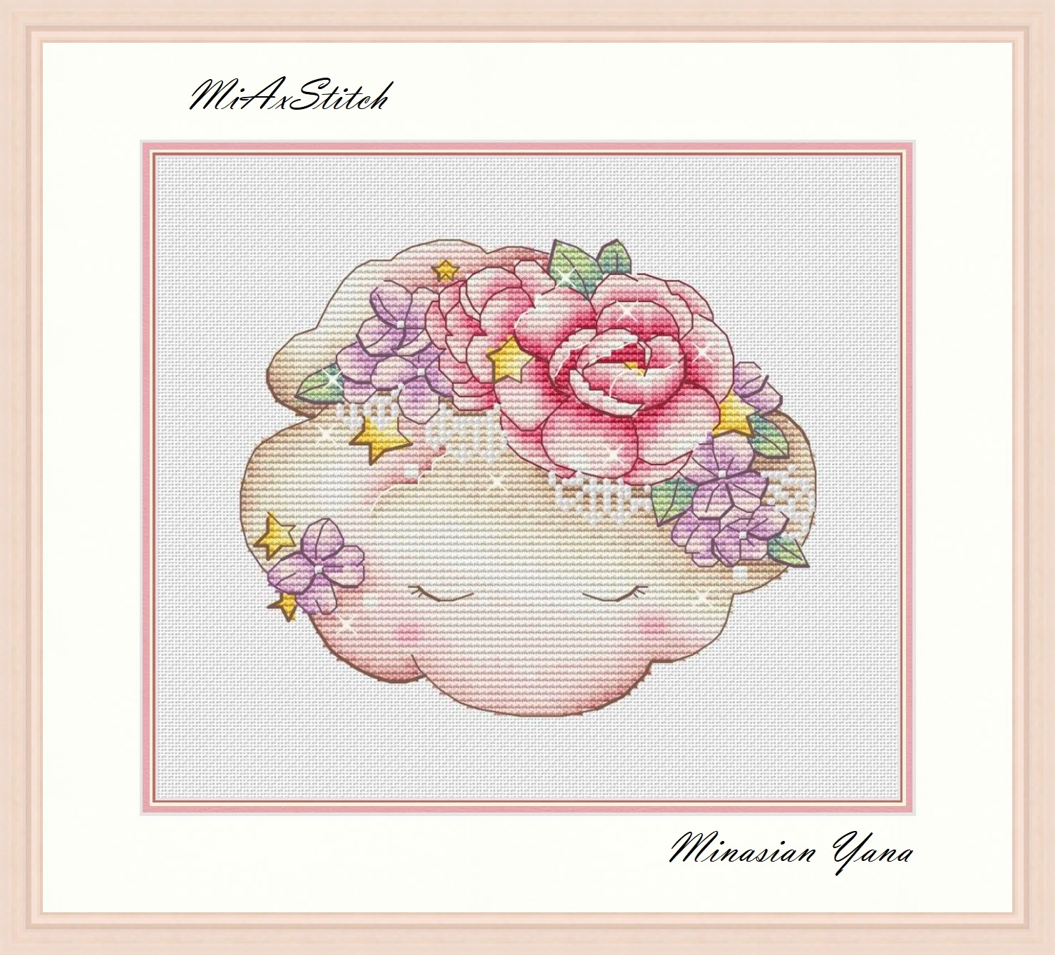 Gentle Cloud Cross Stitch Pattern, Birth Announcement Cross | Inspire Uplift