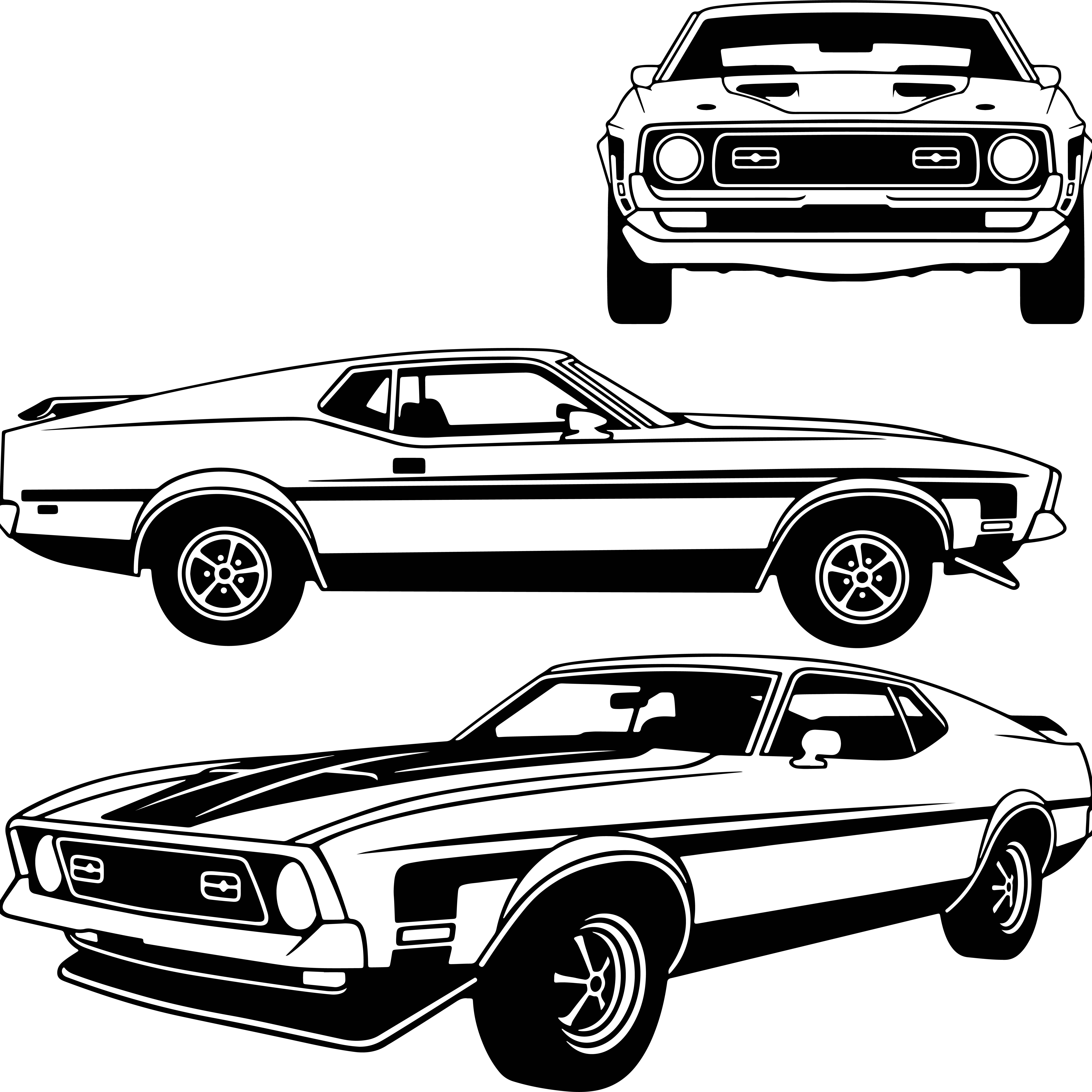 Ford Mustang Mach 1 1971-73 Vector File laser engraving, cn - Inspire ...
