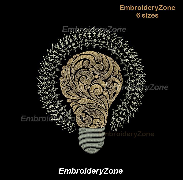 Idea light bulb embroidery design lightbulb electric bulb ma | Inspire ...