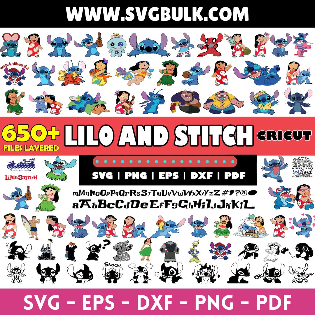 Mega bundle Lilo and stitch, stitch and angel, Bundle Layere - Inspire ...