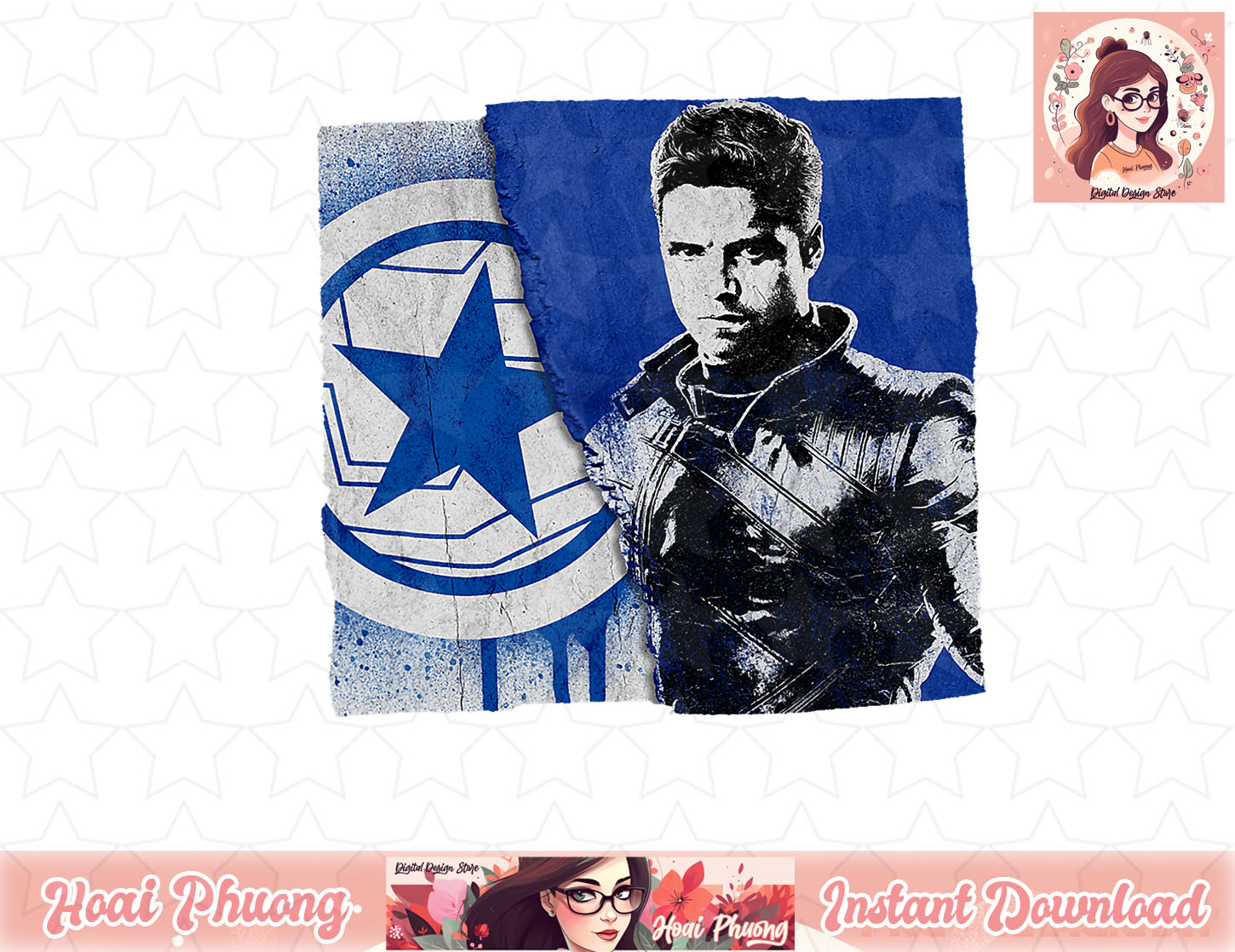 Marvel The Falcon and The Winter Soldier Bucky Barnes Flag T - Inspire ...