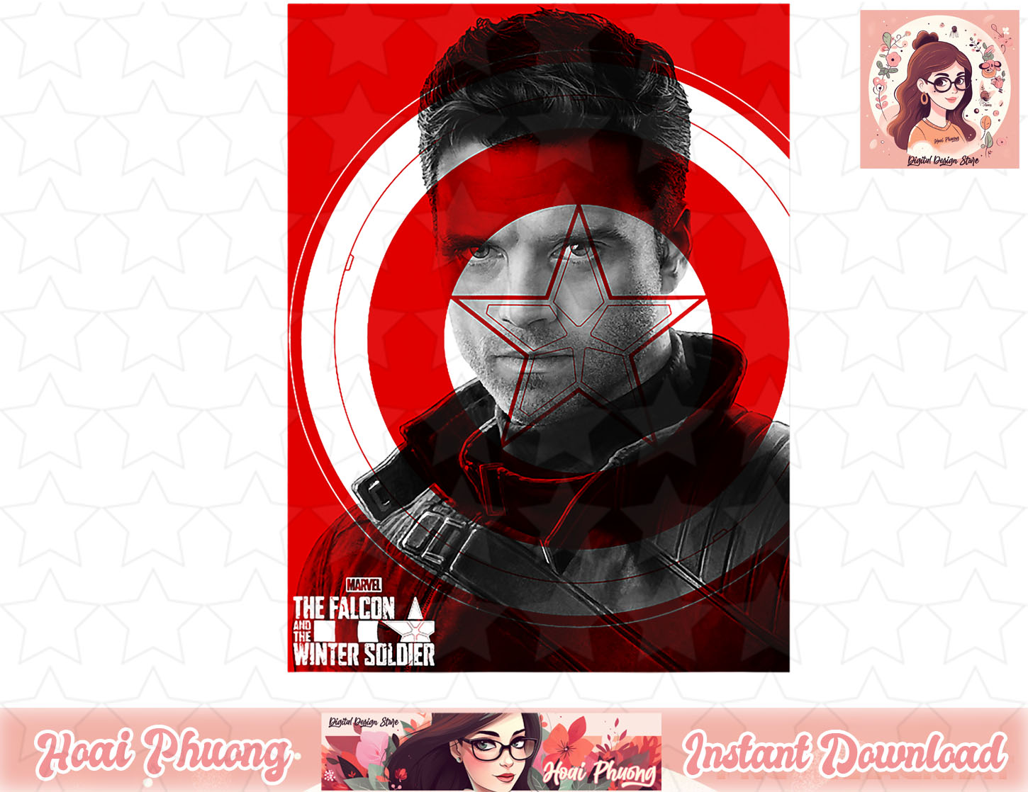 Marvel The Falcon And The Winter Soldier Bucky Shield Poster | Inspire ...