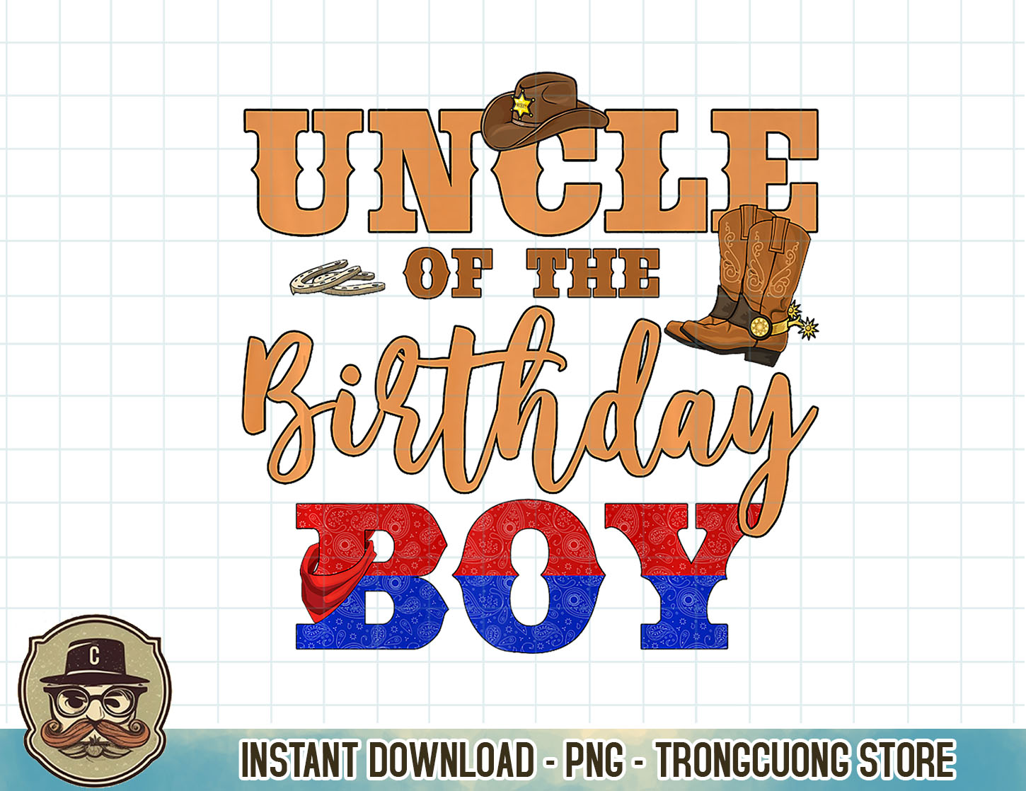 Uncle Of The Birthday Boy Western Cowboy Theme Family B-day | Inspire ...