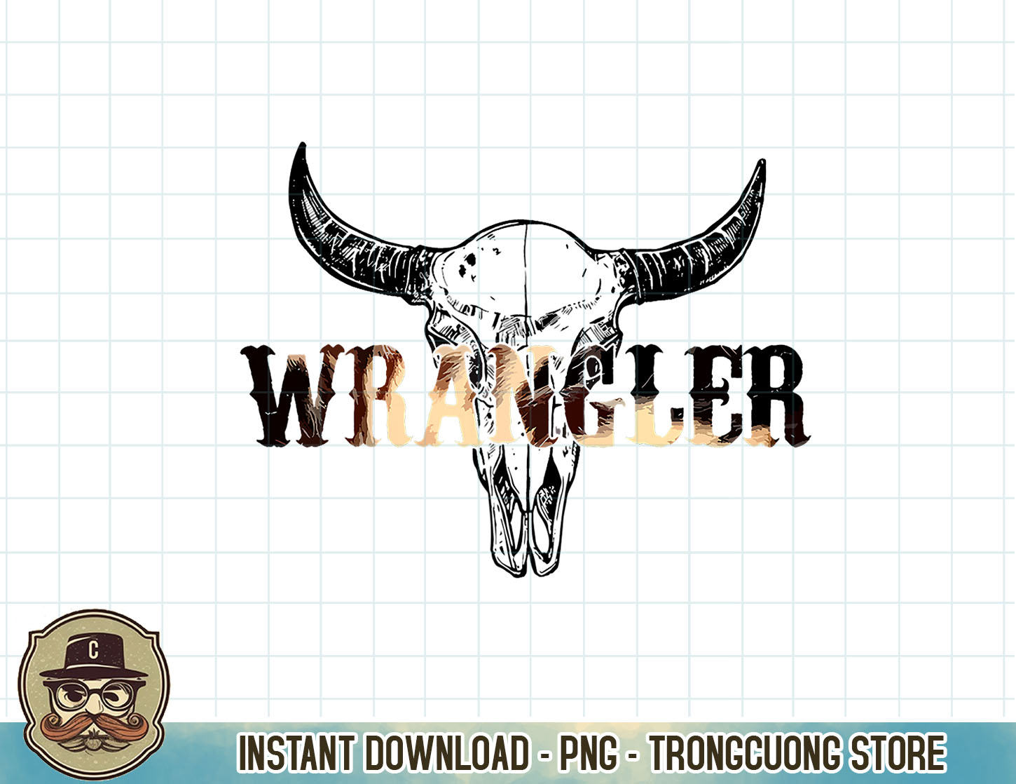 Vintage Rodeo Wrangler Western Cow Skull, Leopard Bull T-Shi | Inspire ...