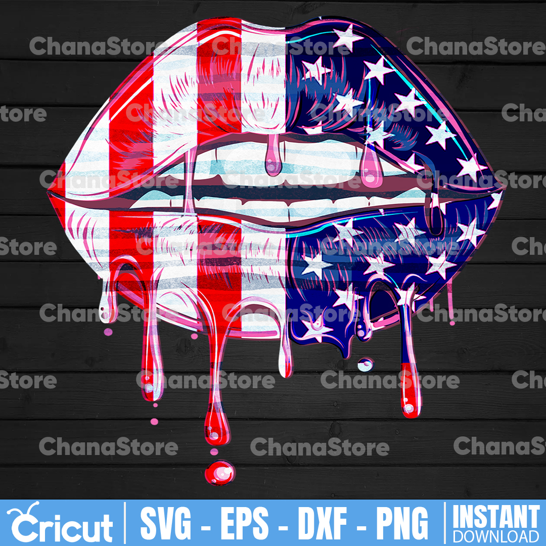 American Flag Lips Png,Patriot Lips Png,Sexy Dripping Lips,B - Inspire ...