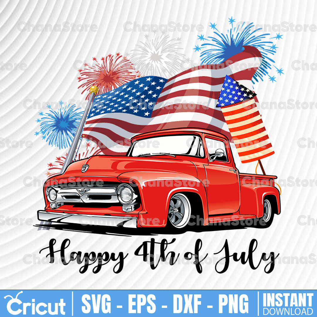 Happy 4th Of July Truck Png Sublimation Design, Independence - Inspire ...