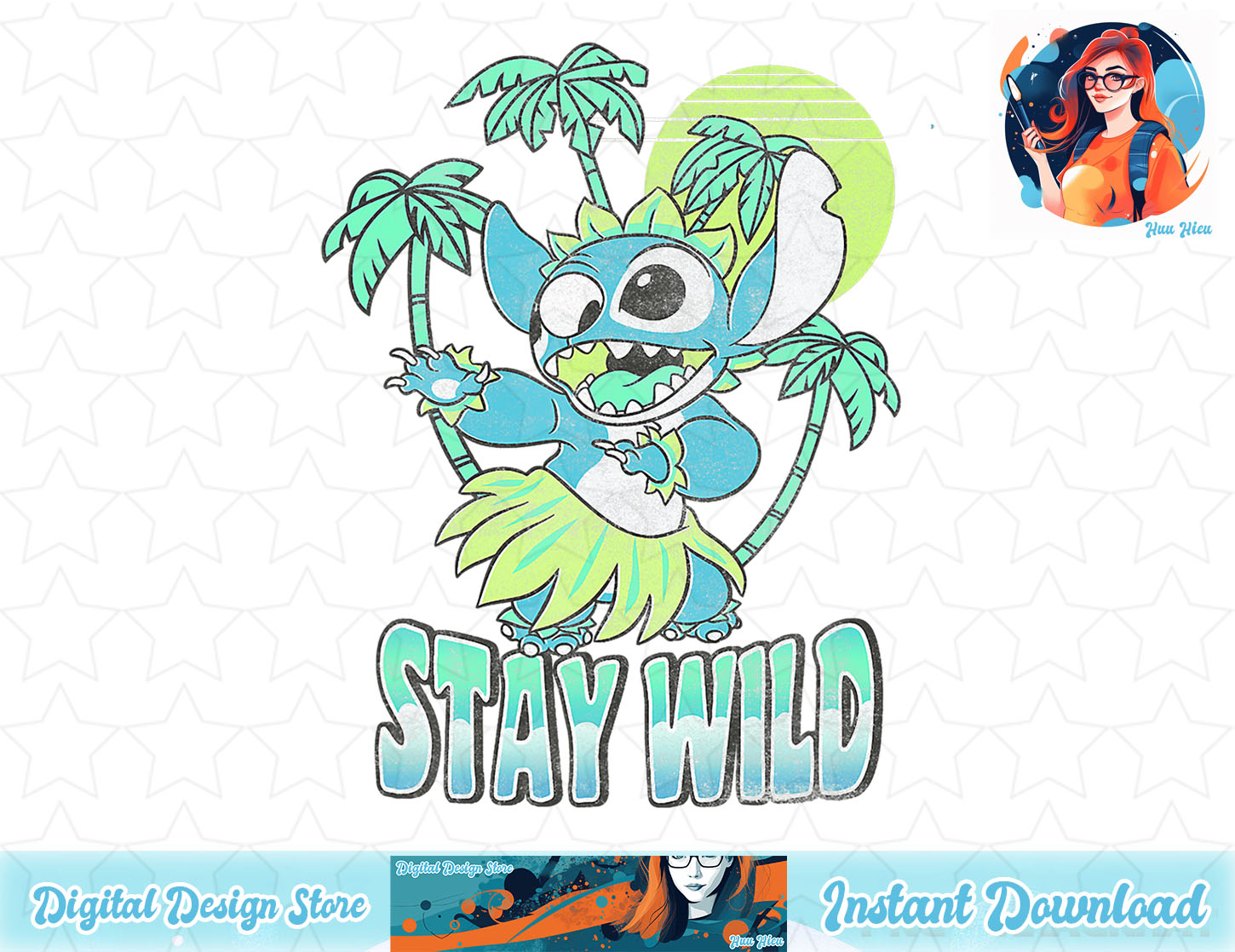Disney Lilo & Stitch Stay Wild Stitch Hula Dancer T-Shirt.pn | Inspire ...