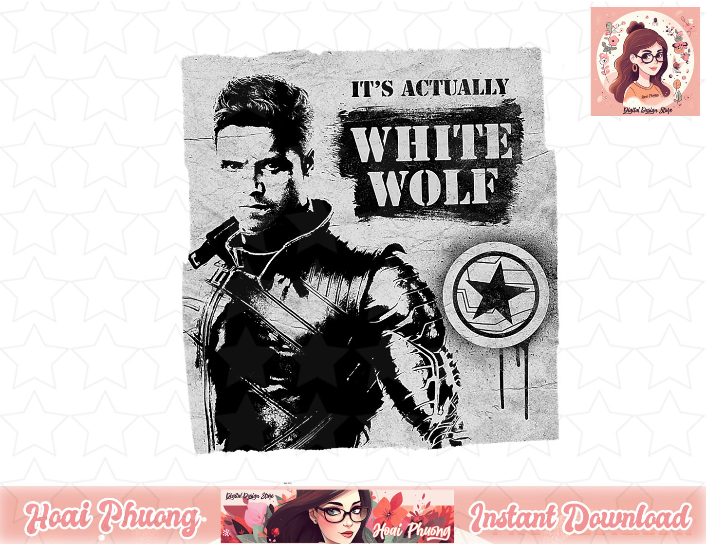 The Falcon and the Winter Soldier Bucky Barnes White Wolf T- | Inspire Uplift