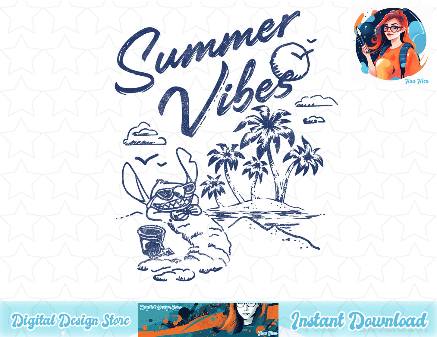 Disney Lilo & Stitch Summer Vibes Beach Scene T-Shirt.pngDis - Inspire ...