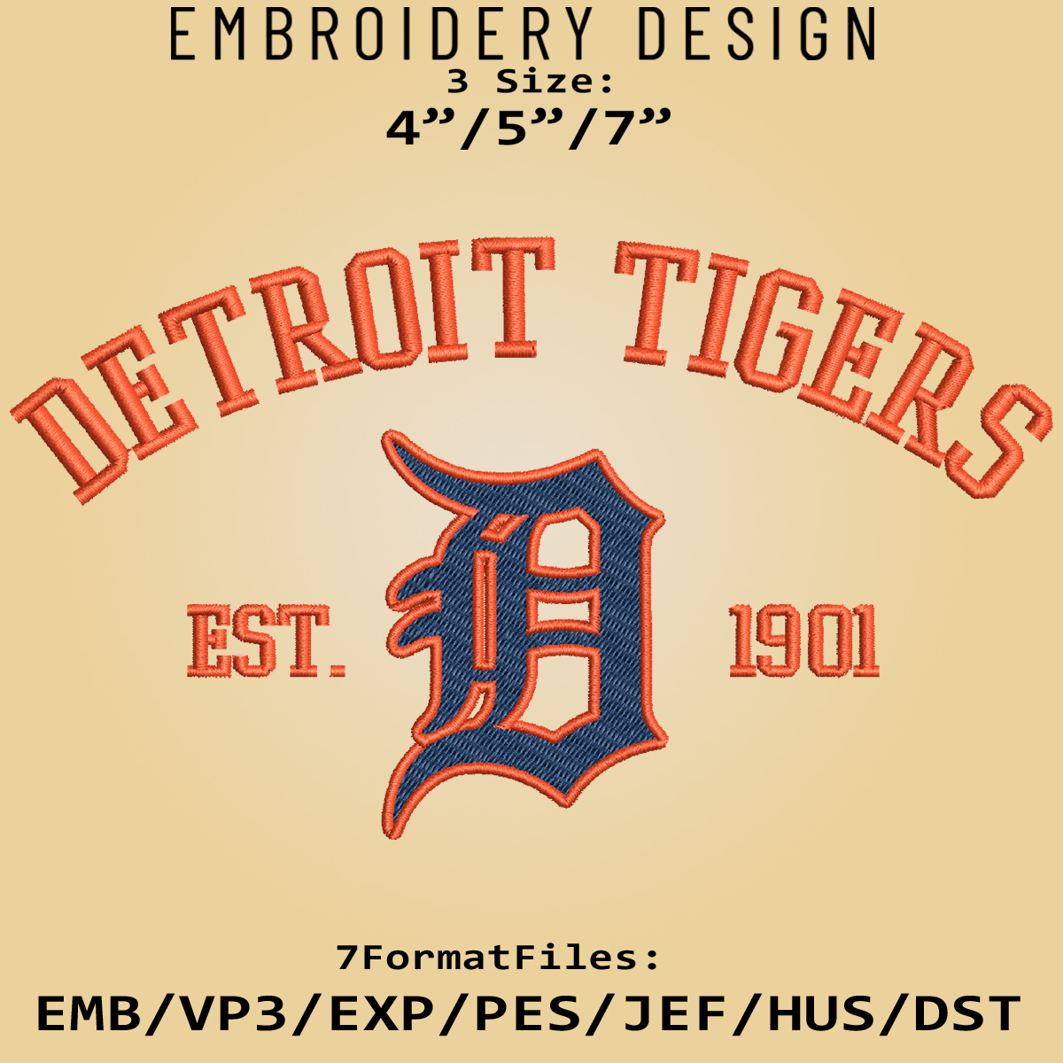 Detroit Tigers Embroidery Designs, MLB Logo Embroidery Files | Inspire ...