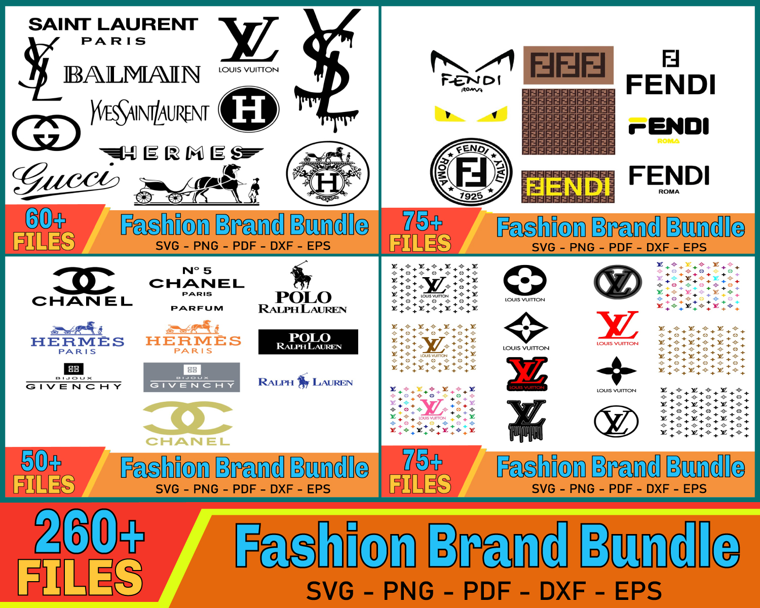 Brand Logo Svg Bundle, Luxury Brand Logo Svg, Fashion Brand | Inspire ...