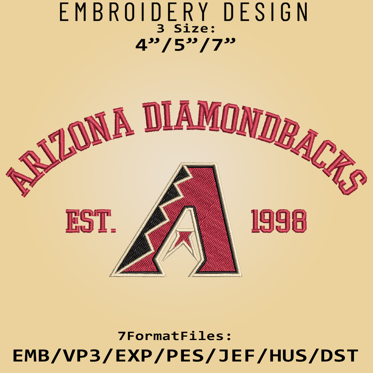 Arizona Diamondbacks Embroidery Designs, MLB Logo Embroidery | Inspire ...