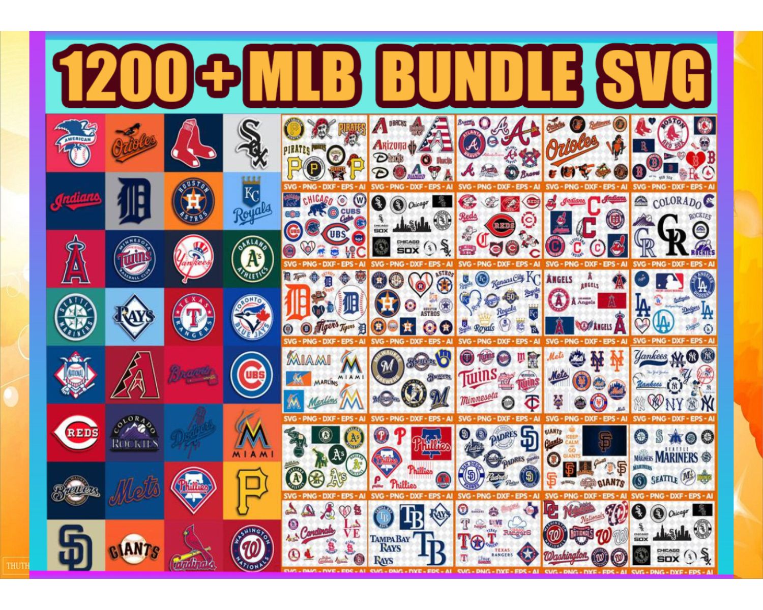 All tearm MLB Bundle Svg, Sport Svg, Mlb Svg, Bundle Svg,Bun | Inspire ...
