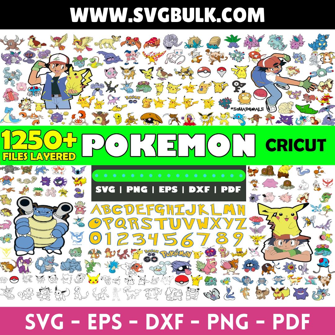 Pokemon svg Bundle, Pokemon Clipart, Pikachu svg, Pokemon la - Inspire ...