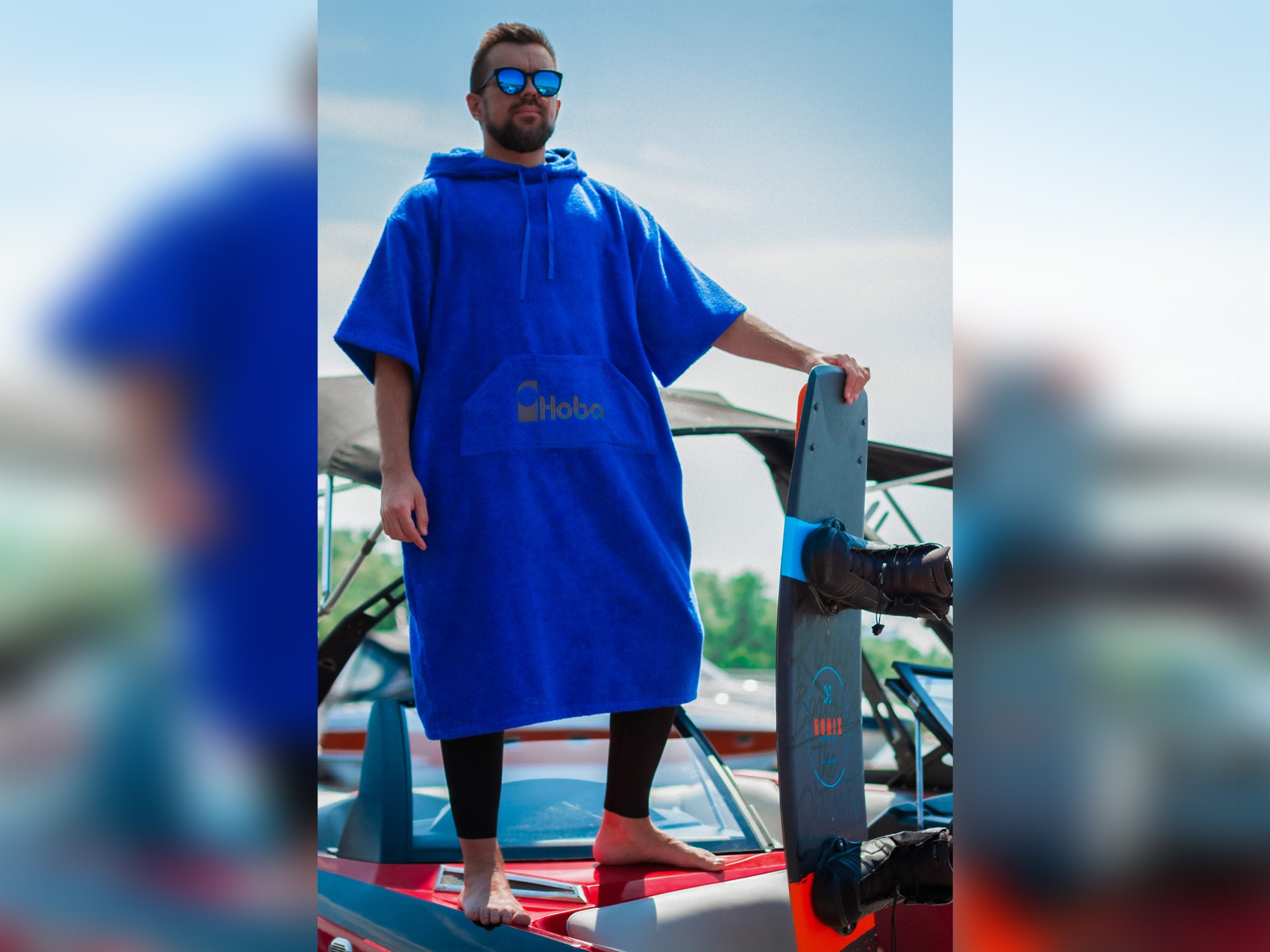 Royal Blue Beach Poncho Towel, Swim Robe, Toweling Poncho Wi | Inspire ...