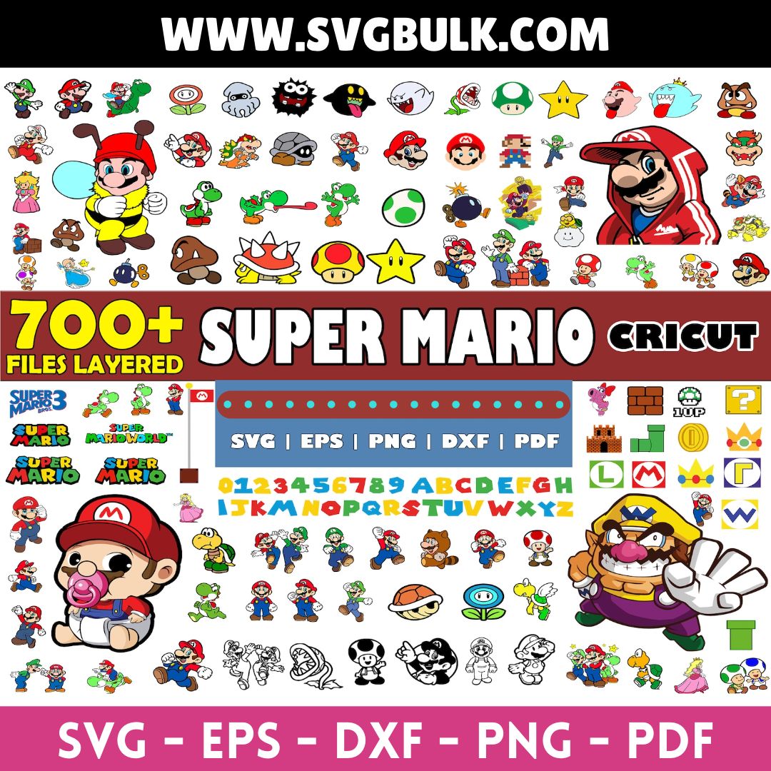 super mario svg Bundle, super mario Clipart, super mario svg - Inspire ...
