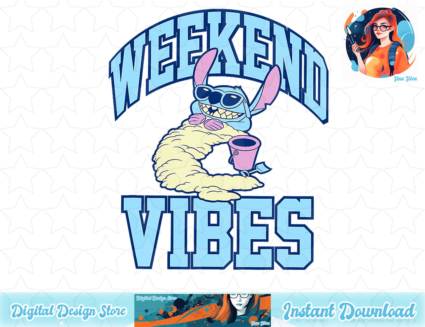 Disney Lilo & Stitch Weekend Vibes Buried In The Sand Funny - Inspire ...