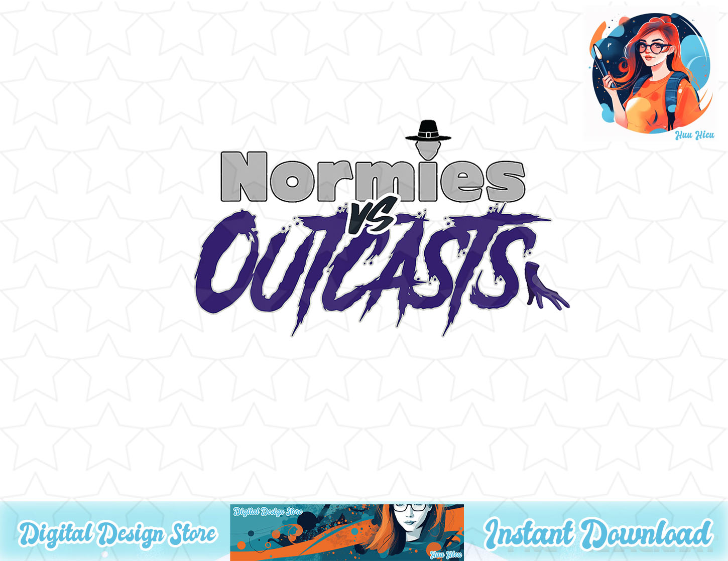 Wednesday Normies VS Outcasts T-Shirt copy PNG Sublimate - Inspire Uplift