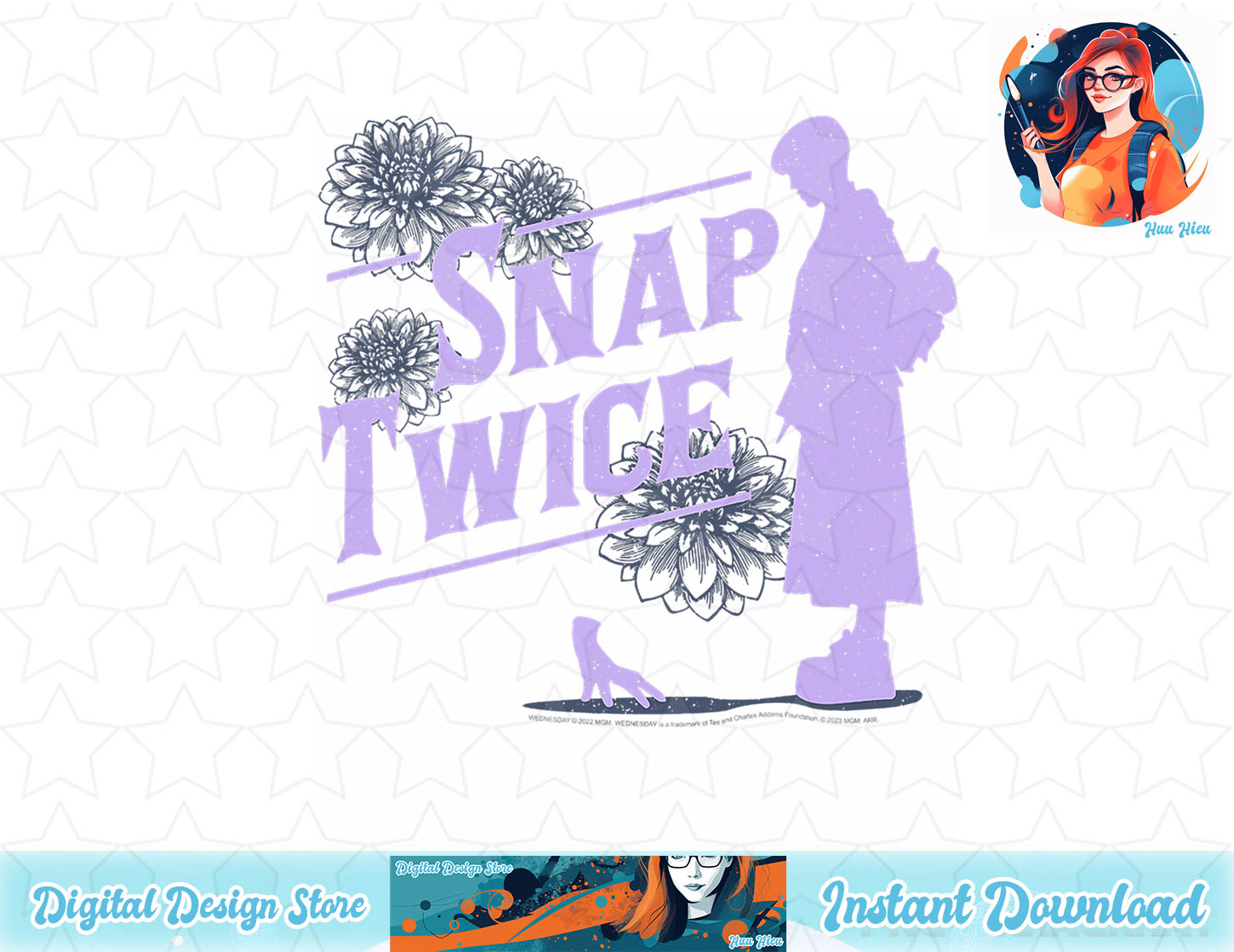 Wednesday Snap Twice Thing & Wednesday Silhouette Logo T-Shi - Inspire ...