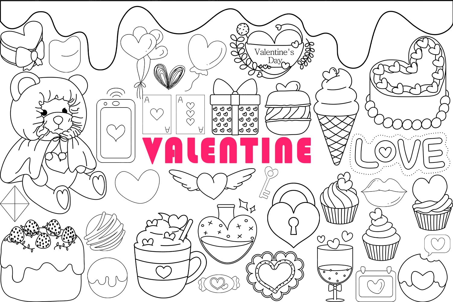 VALENTINES DAY | Coloring Pages | Chocolate| SVG | PNG - Inspire Uplift