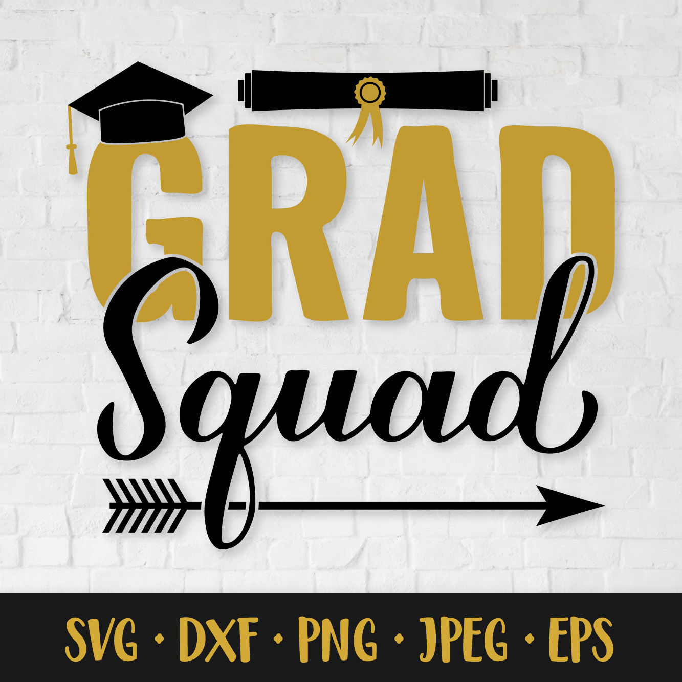 Grad squad SVG. Funny Graduation quote. Prom sign - Inspire Uplift