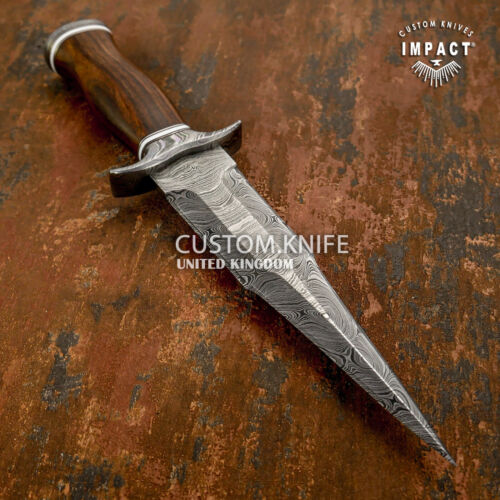 IMPACT CUTLERY RARE CUSTOM DAMASCUS DAGGER KNIFE BURL WOOD H | Inspire ...