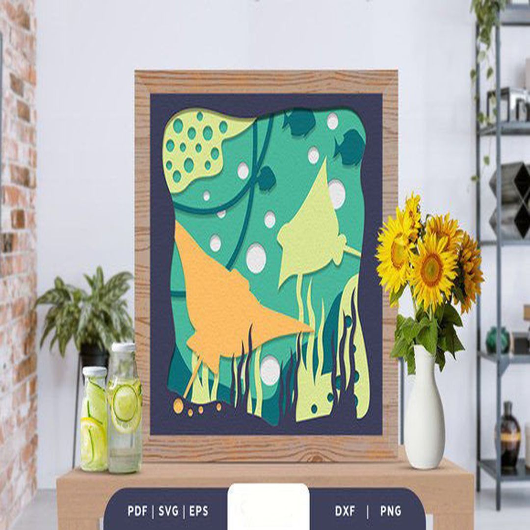 Animal Underwater Life 3D Shadow Box, Shadow Box Template, P - Inspire ... Animal Underwater Life 3D Shadow Box, Shadow Box Template, P - Inspire ...