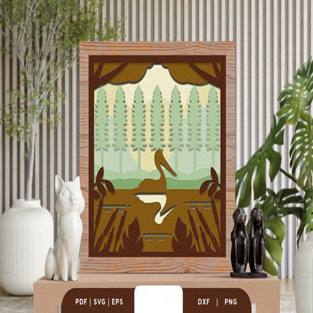 Lake in the Forest 3D Shadow Box, Shadow Box Template, Paper - Inspire ...