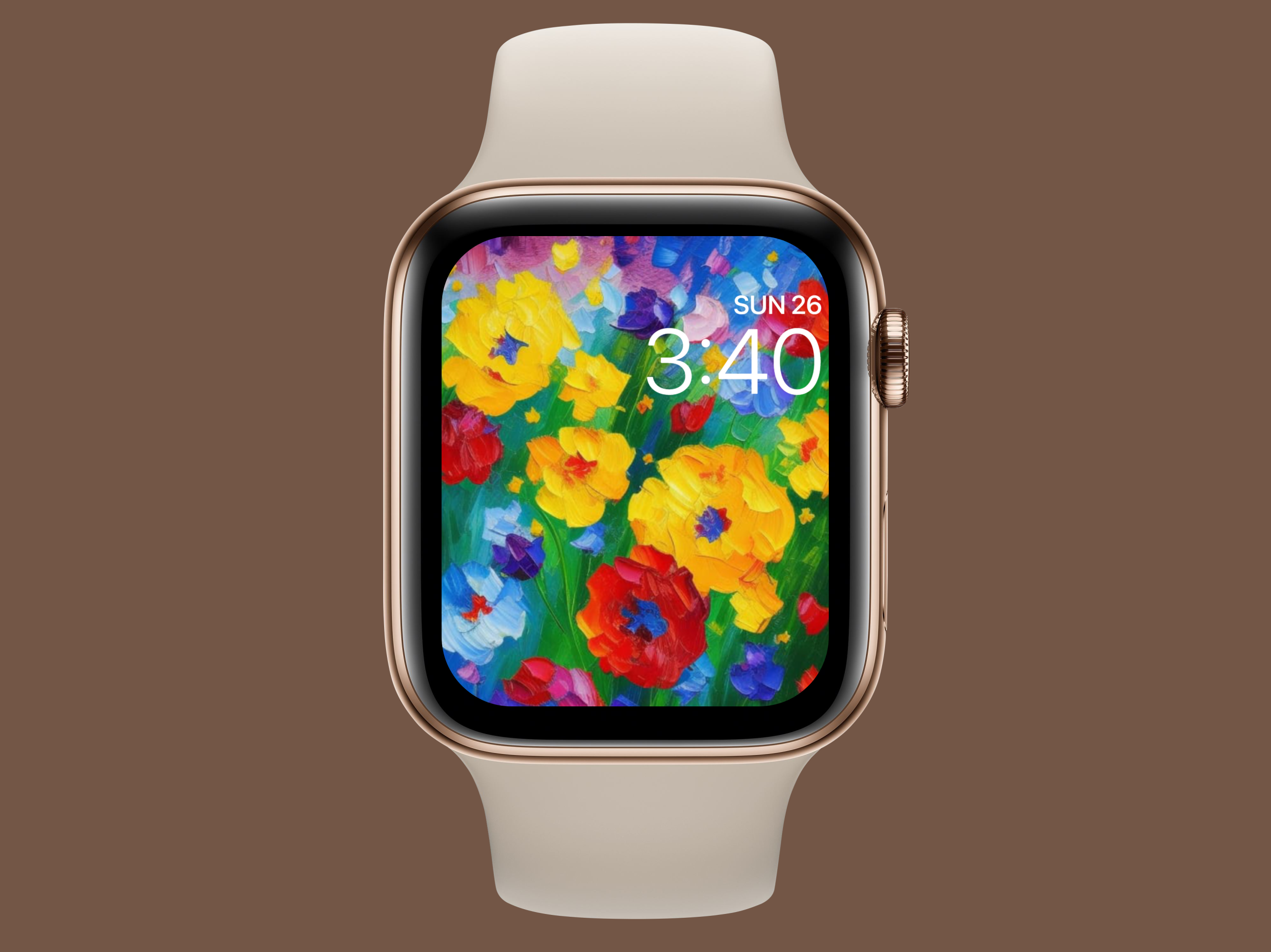 Floral Apple Watch Face, Apple Wallpaper Flowers oil paintin | Inspire ...