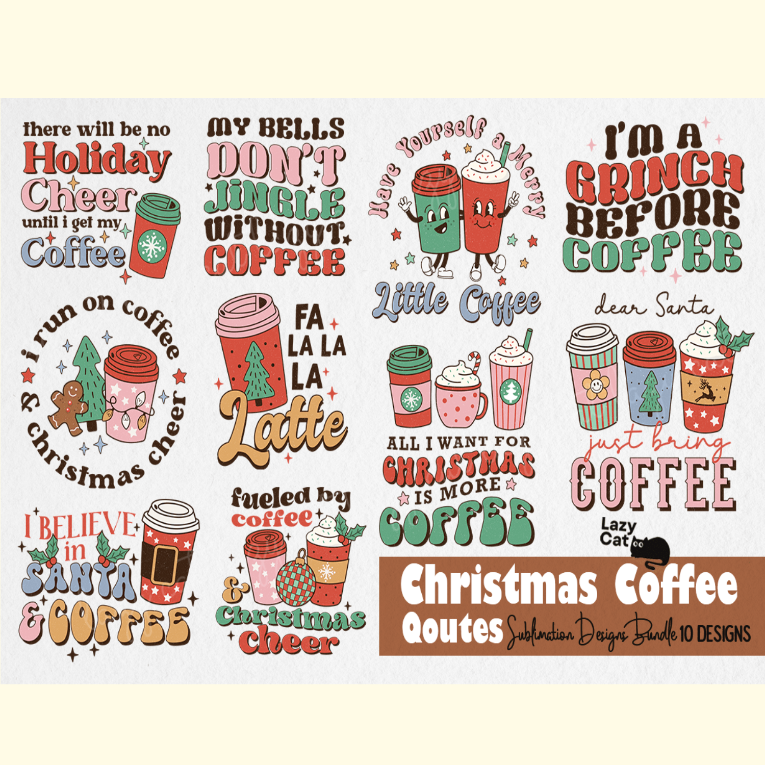 Christmas Coffee Quotes Bundle | Inspire Uplift