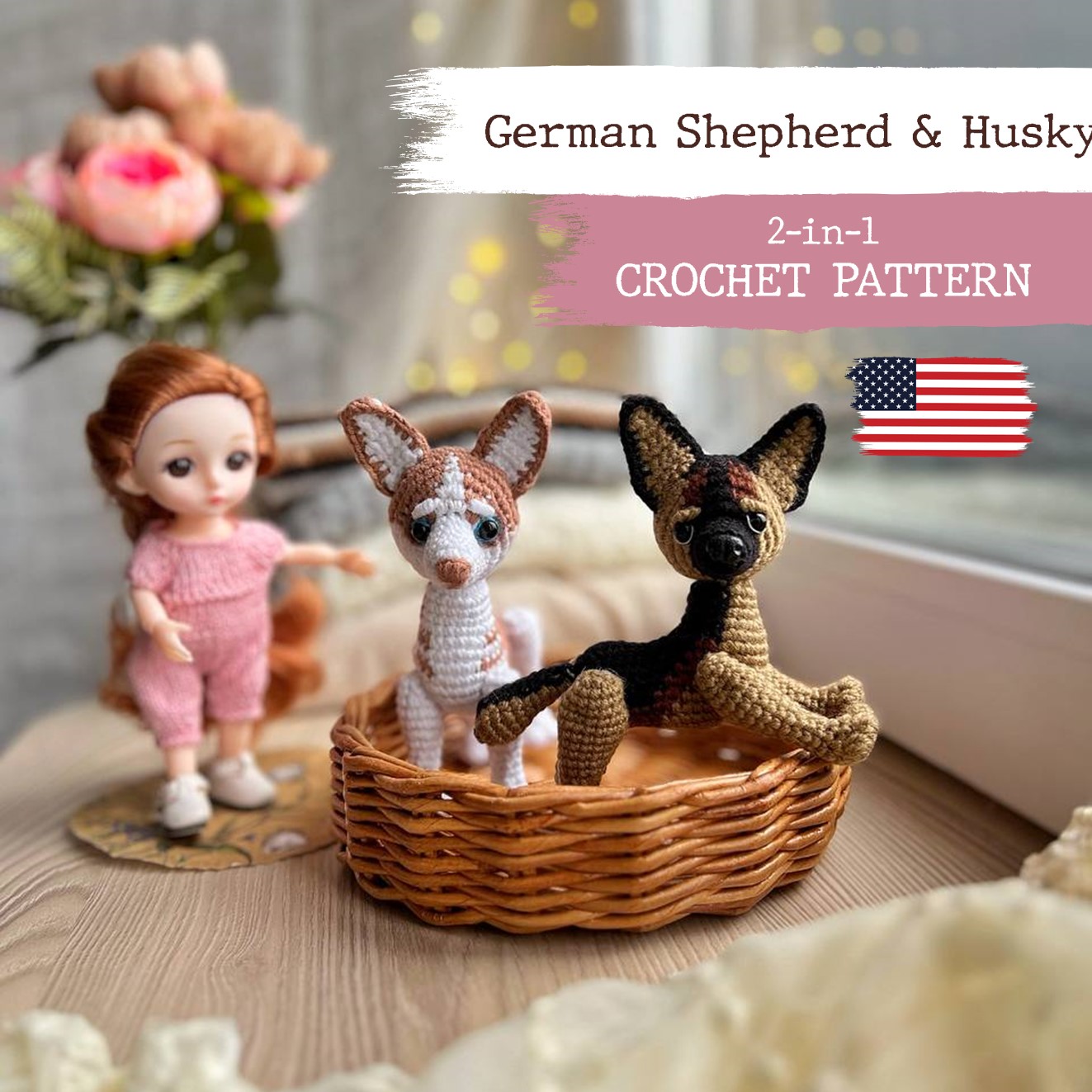 Mini amigurumi dogs CROCHET PATTERN 2 in 1 set PDF, German S | Inspire ...