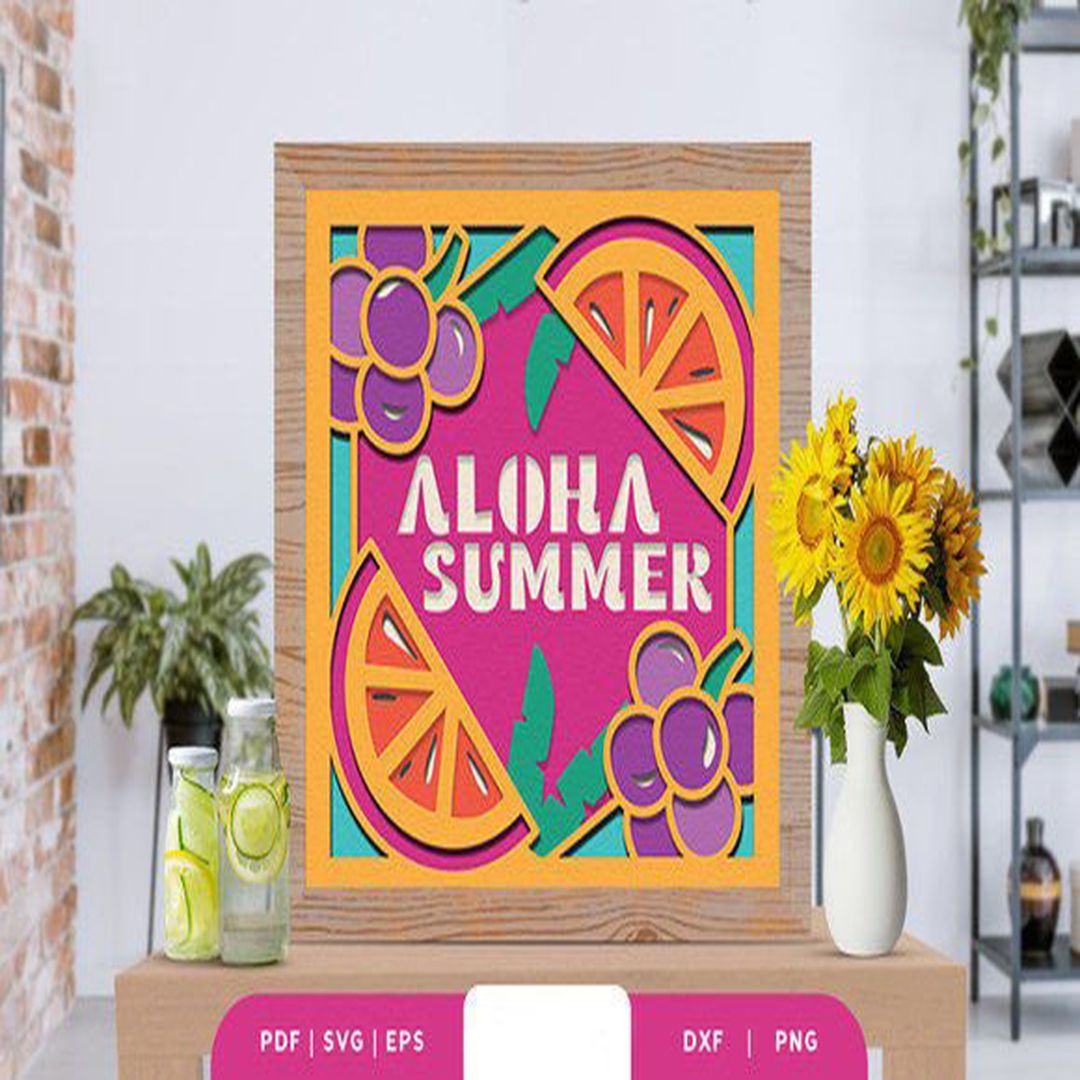 Beach Summer Fruit 3D Shadow Box,Shadow Box Template, Paper | Inspire ...